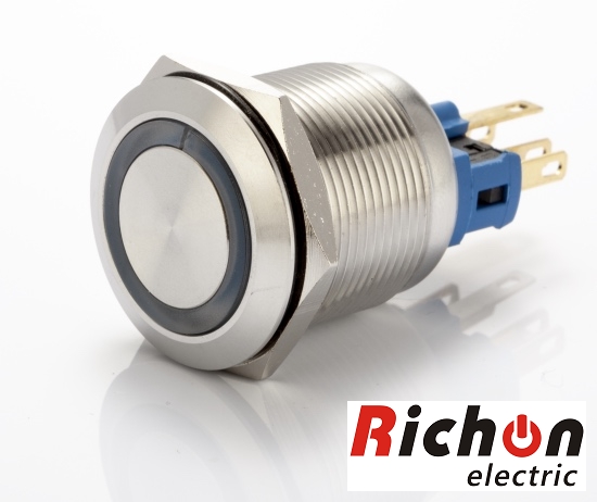 22mm ring illuminated anti vandal push button switch