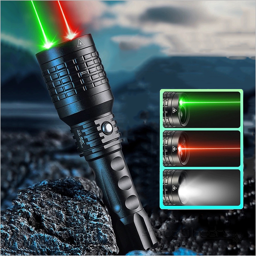 “GAEA” U8 3 In 1 Red & Green Laser Flashlight 10W T6