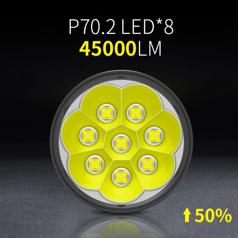 PK80 BURNING Flashlight 240W 45,000 Lumens 8 x P70.2 LED