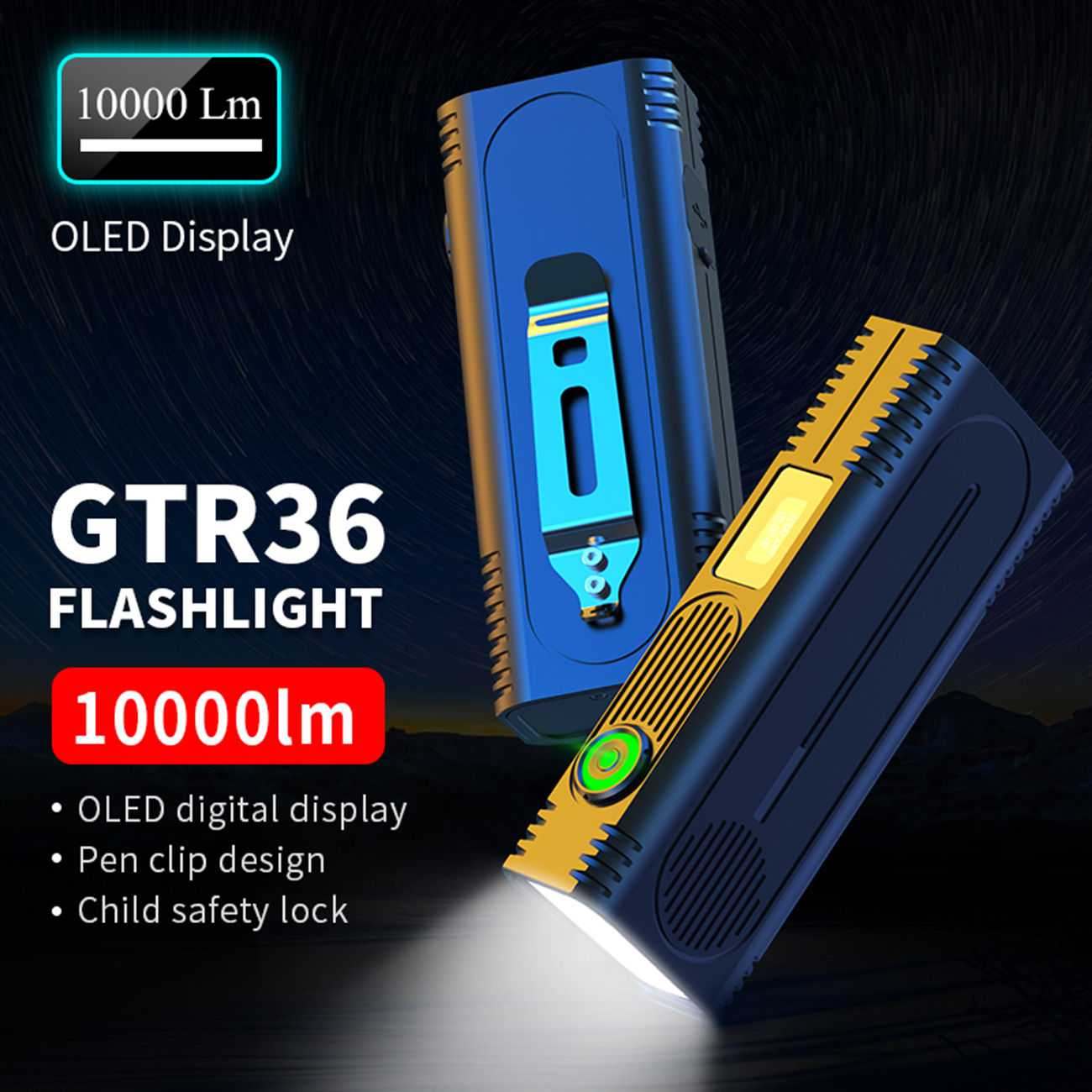 GTR36 BURNING Flashlight 10,000 Lumens 6x SFQ43 LED