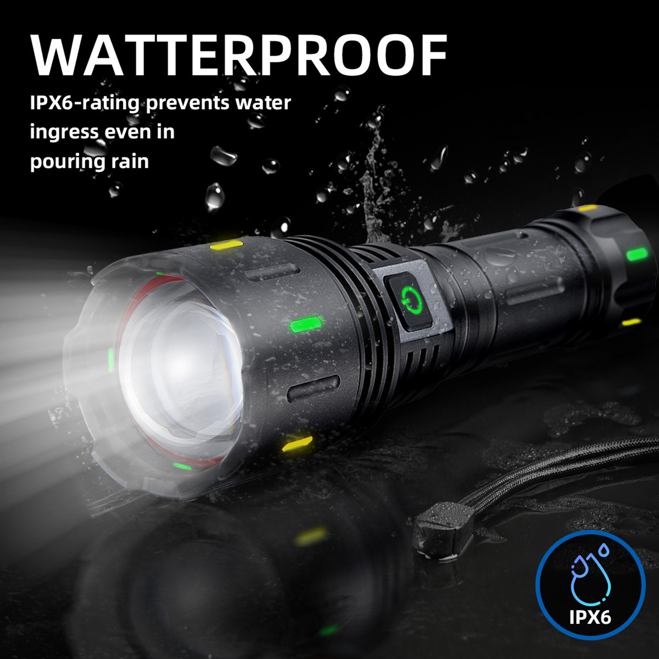 JF023 Zoom White Laser Flashlight 30W Range 1,000 Meters