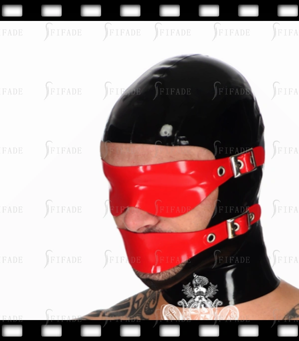 Latex Hoods Mouth Eyes Cover Piece Style Open Face Hoods Masks Customized