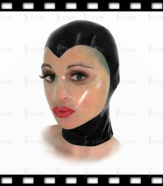 Latex Catsuit Wear for Women Hoods Mask Transparent Face Classic Mask ...