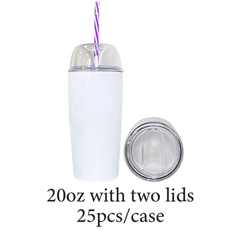 10oz/ 20oz/ 22oz Sublimation Blanks Tumbler with Designable Dome Lids and Slide Lids
