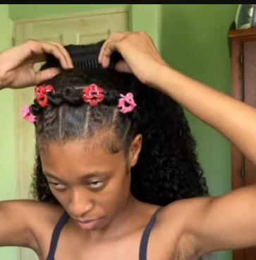 【3 IN 1 HALF WIG】GLUELESS Invisible Half Wig For Blackwomen Clip In ...