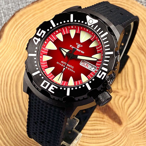 Black PVD Monste Mechanical Men Watch NH36A Movt Sapphire Glass ...