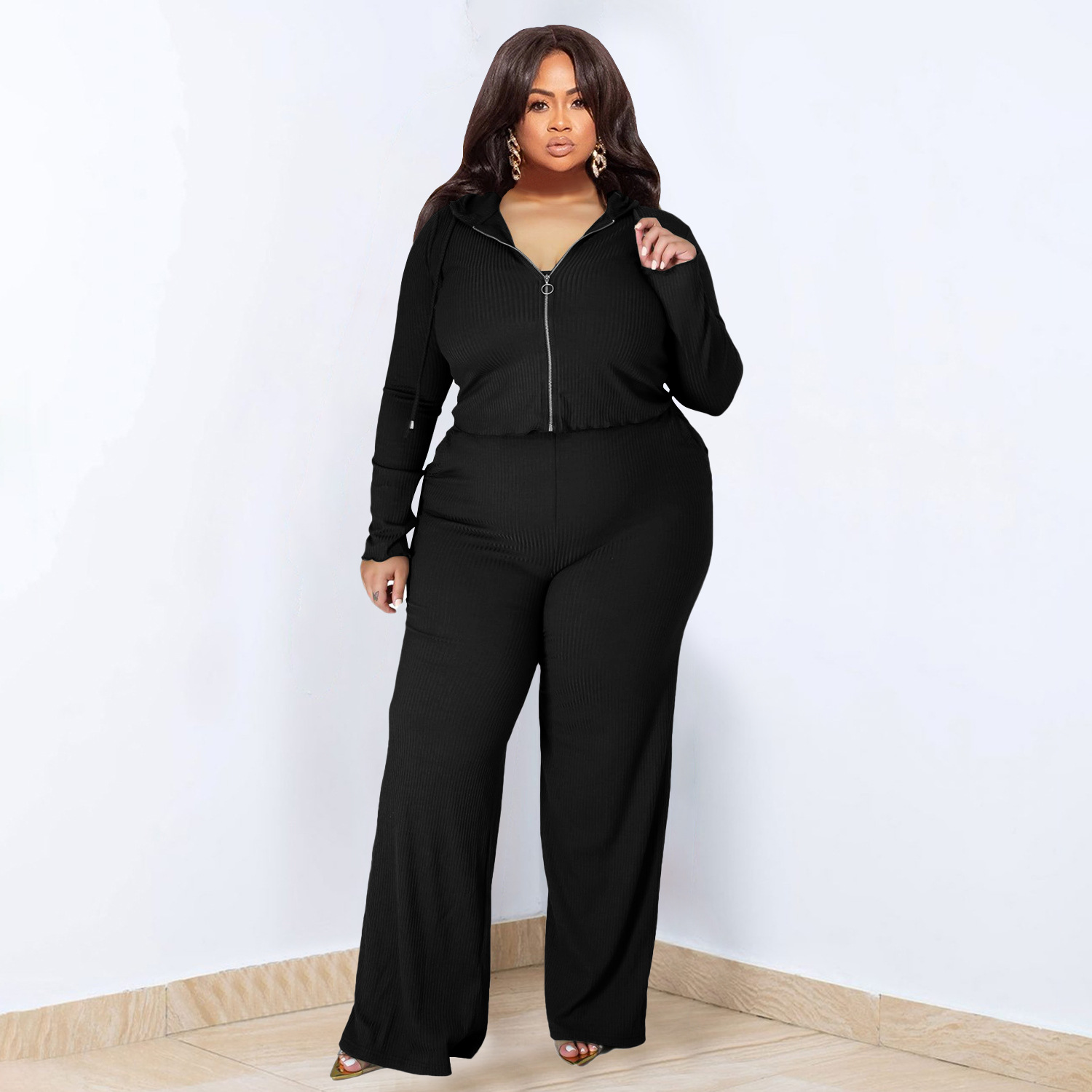 Casual Sexy Large High Bullet Pit Strips Three Piece Set
