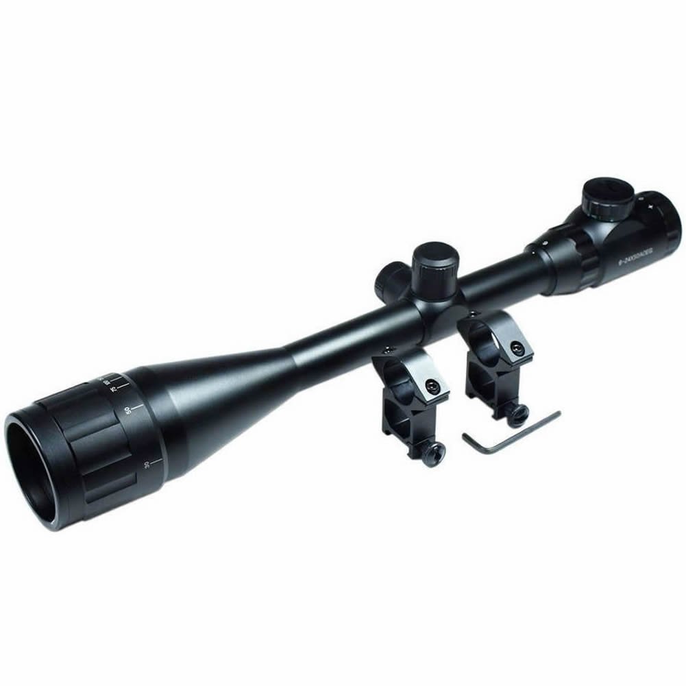 6-24x50mm AOEG Red & Green Hunting Rifle Scope Illuminated Crosshair ...