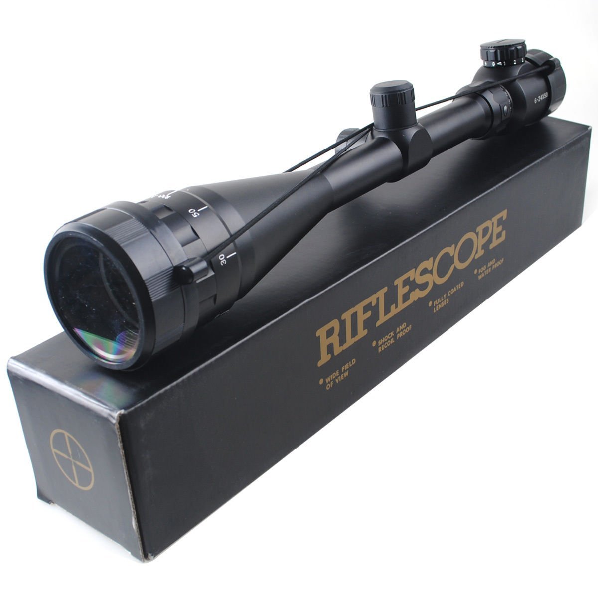 6-24x50mm AOEG Red & Green Hunting Rifle Scope Illuminated Crosshair ...
