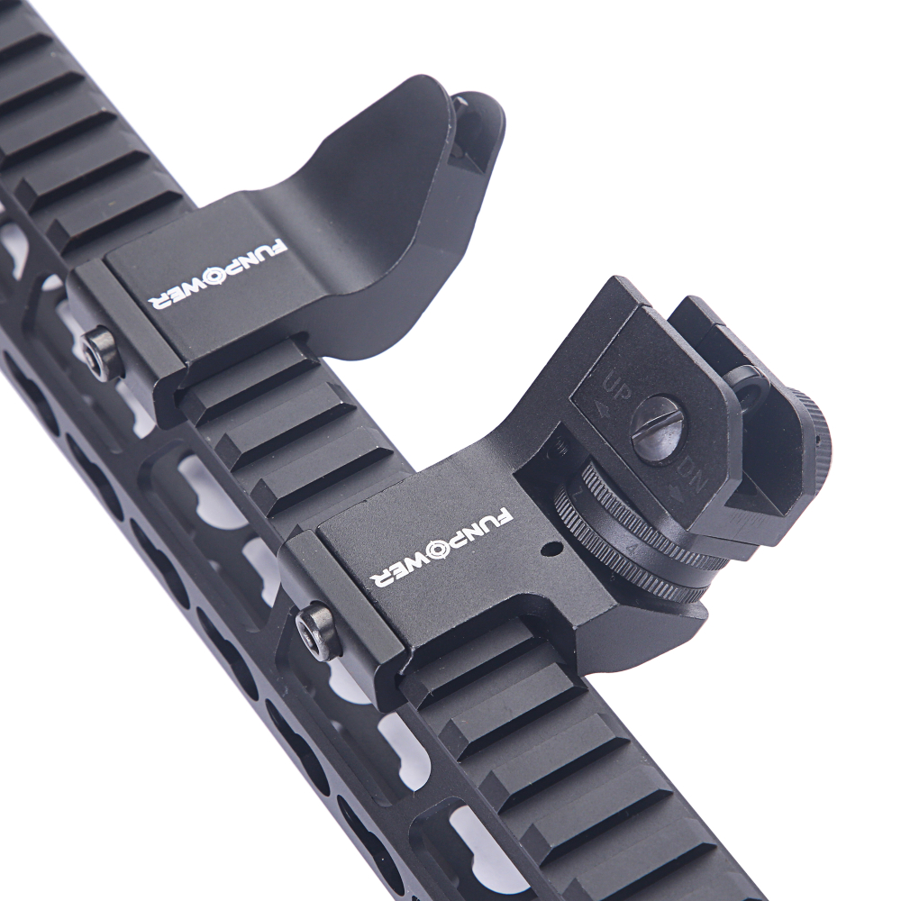 Funpower 45 Degree Offset Front and Rear Backup Iron Picatinny Sight ...