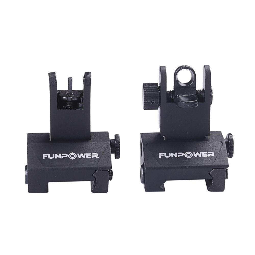 Funpower Tactical Front and Rear Flip Up Iron Sight for Rifle, Rapid ...