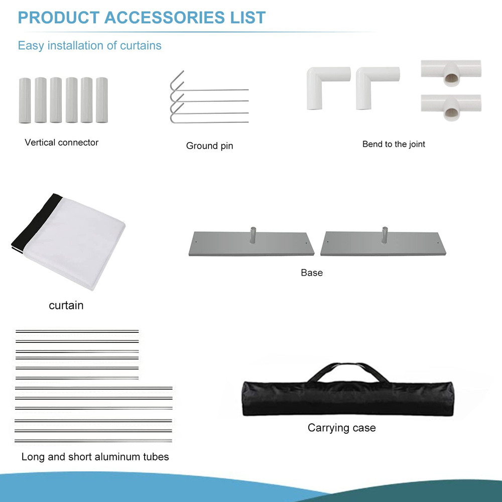 100 120 inch Foldable Portable HD 2K 4K Projector Screen with Stand ...