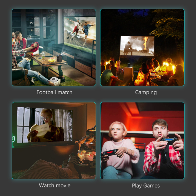 ThundeaL 2K 4K Mini DLP Projector Portable Pico Smart Android 9 Wifi Projector BW-VT2 Home ...