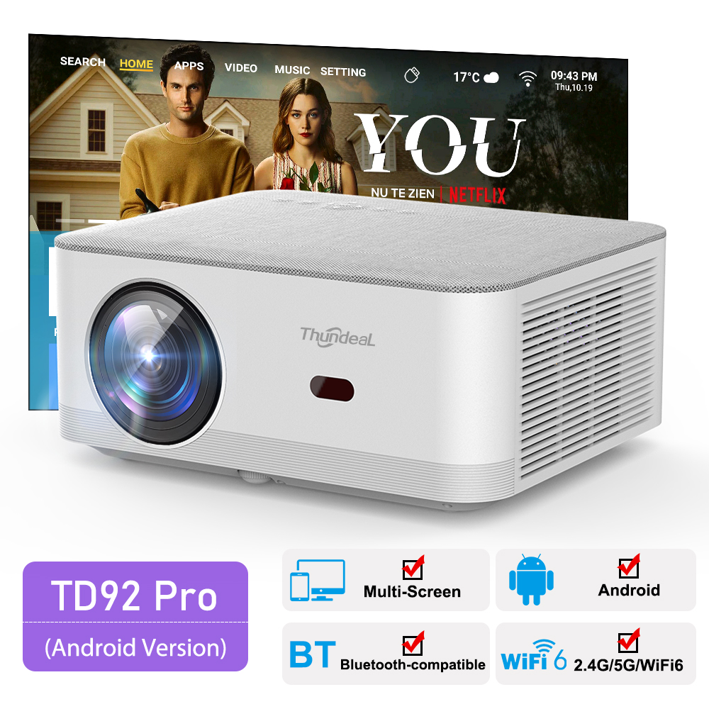 ThundeaL Portable Mini Projector TD92 Pro FHD 1080P Full HD Beam 4K ...