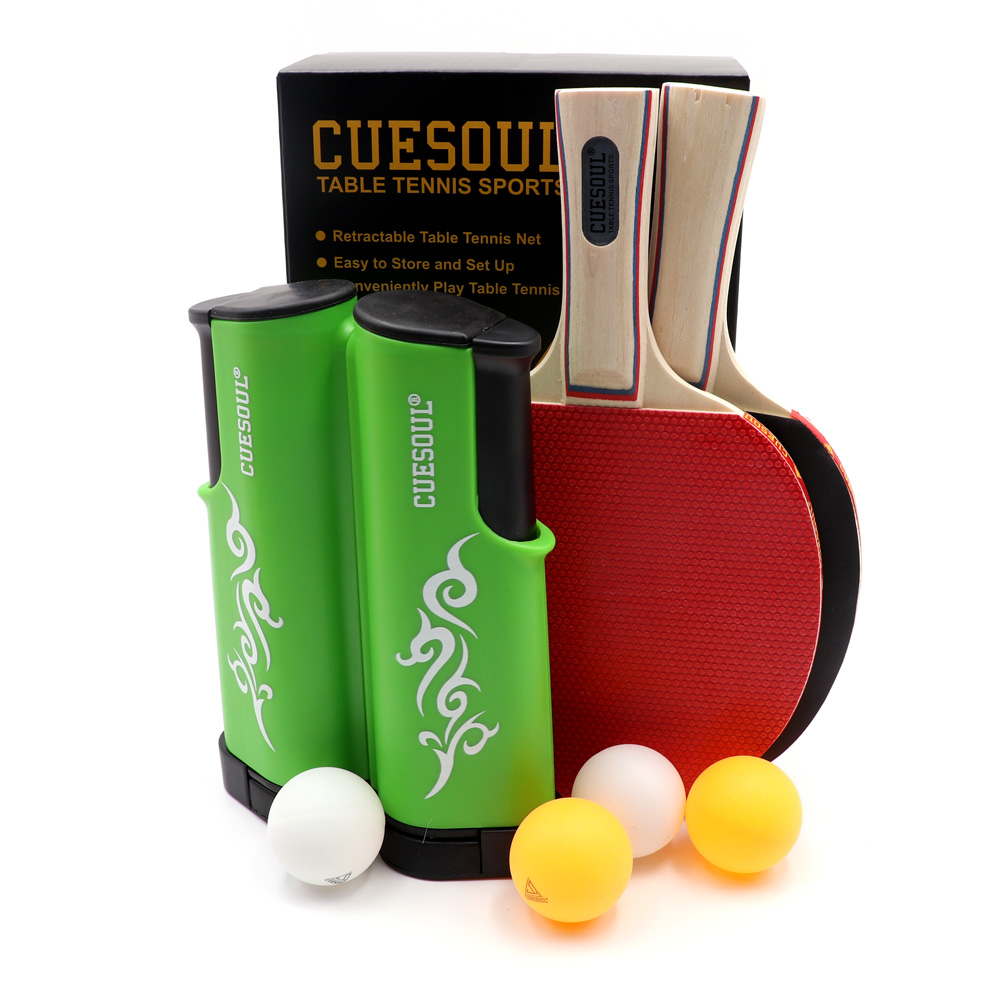 CUESOUL 2 players Table Tennis Set with 2 Paddles and 4 Balls ...