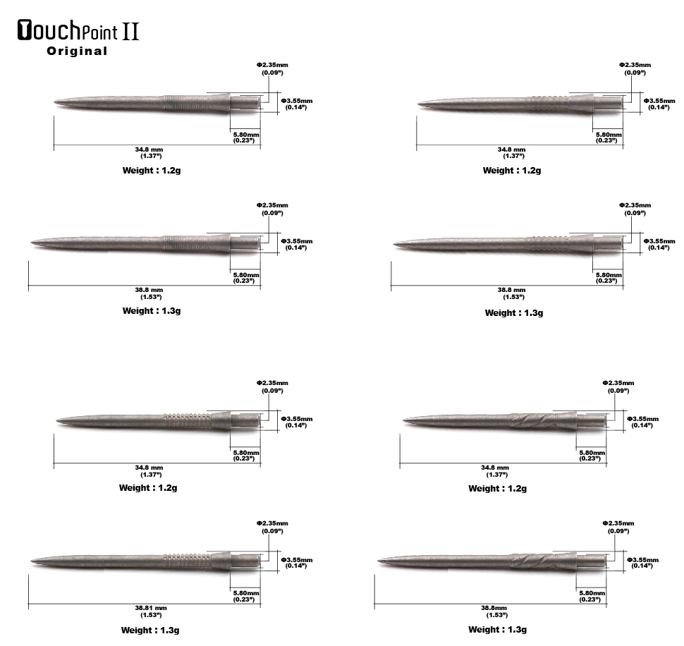 CUESOUL TOUCH POINT II Replacement Dart Steel Points,Collar Design ...