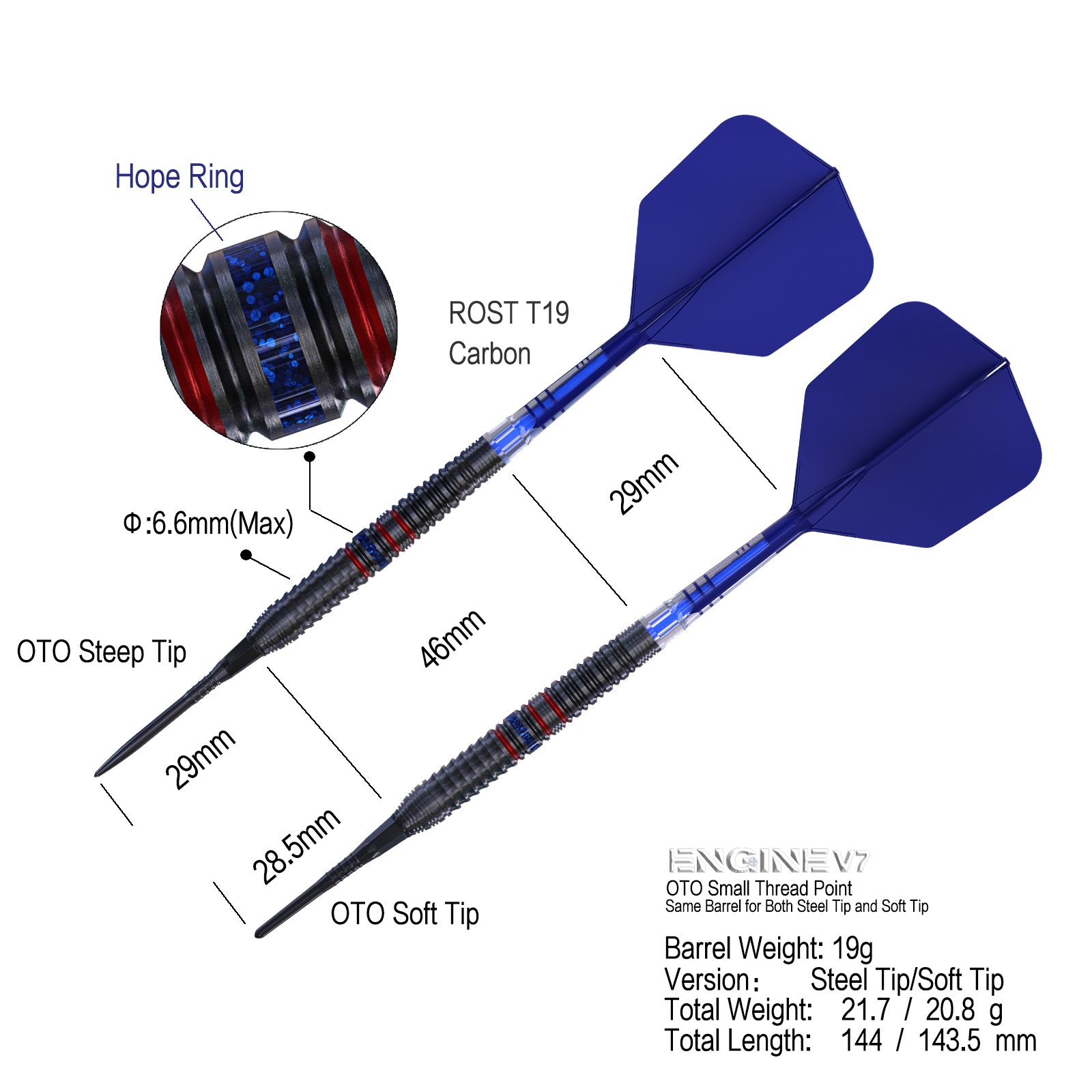 CUESOUL ENGINE V7 19/21g Steel Tip 90% Tungsten Dart Set with GEM STONE ...