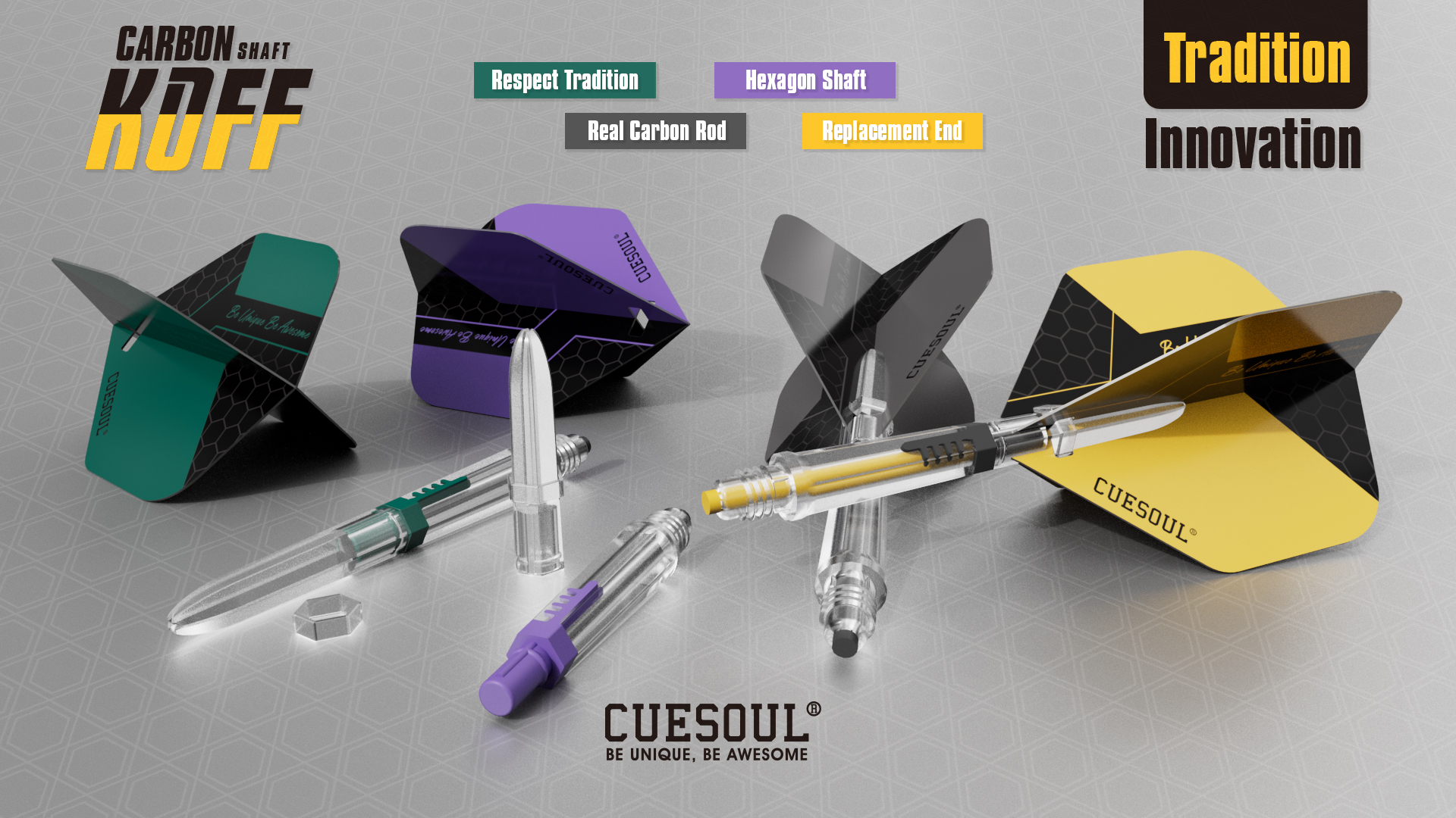 CUESOUL KOFF Flights Big Standard Shape, Set of 12 pcs.