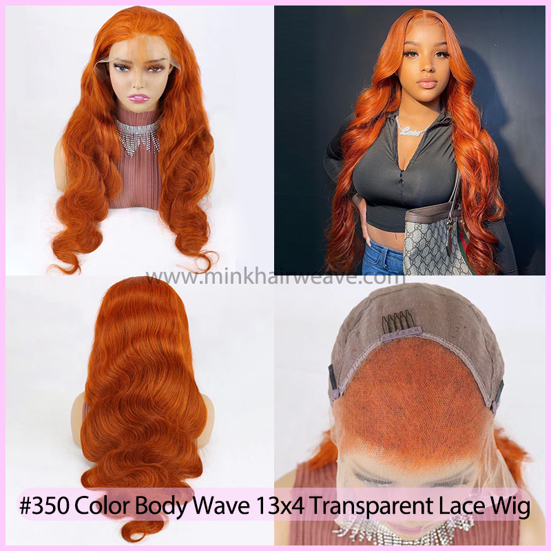 Ready-Made #99J #350 #4/27 Transparent 13x4 Lace Front Wig 150% Density ...