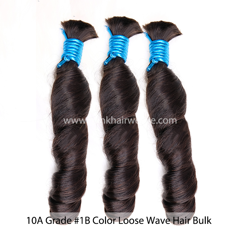 10A & 12A Grade #1B #613 #1B/613 Color Hair Bulk Braiding No Weft Bundle