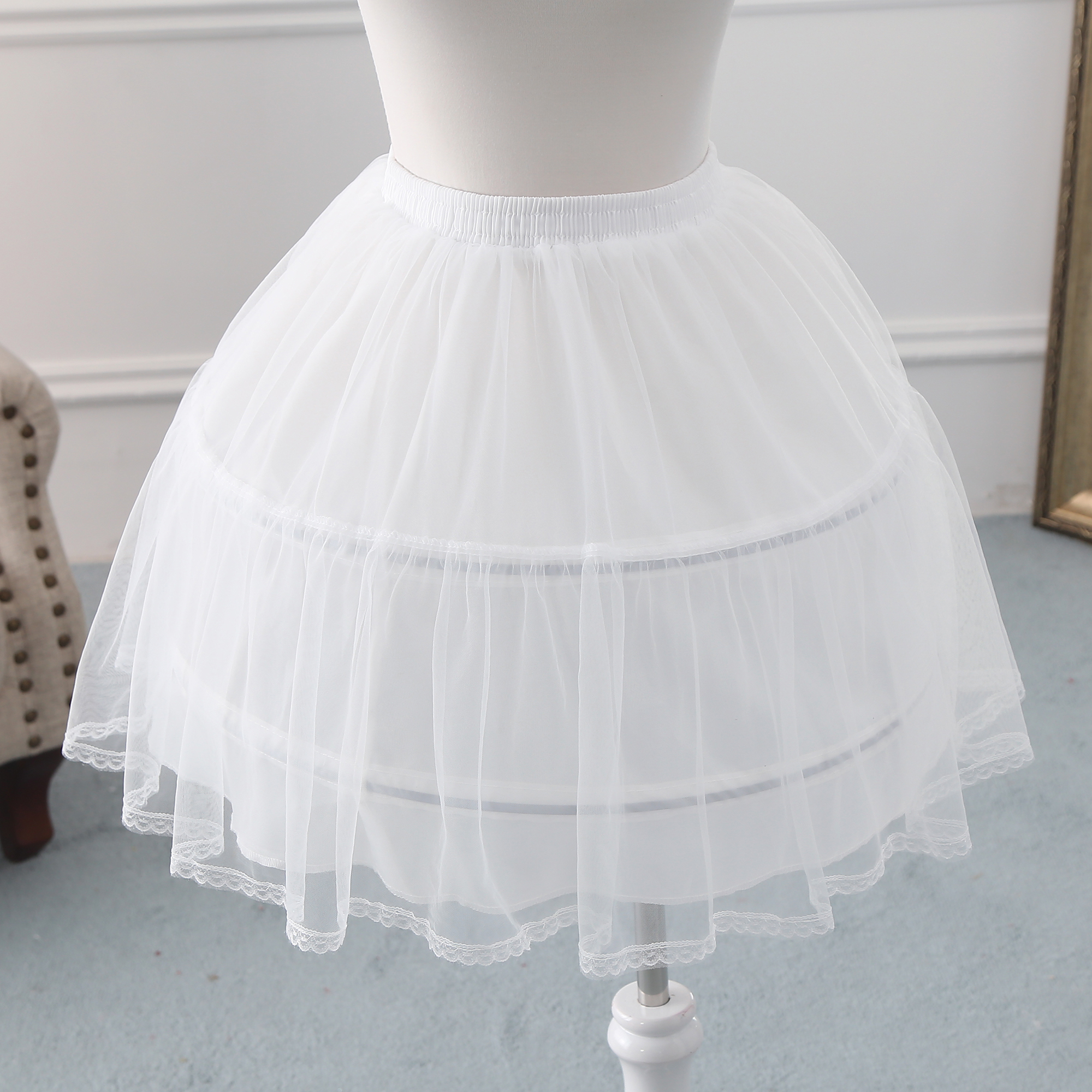 A-line Shaped Bell Shaped Adjustable 45cm Long Lolita Petticoat