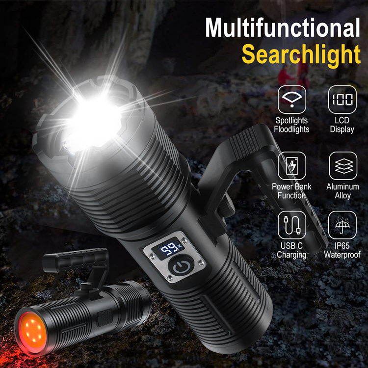 BORUiT 2024 Super Bright Light 3400 Luminens Rechargeable Flashlights ...