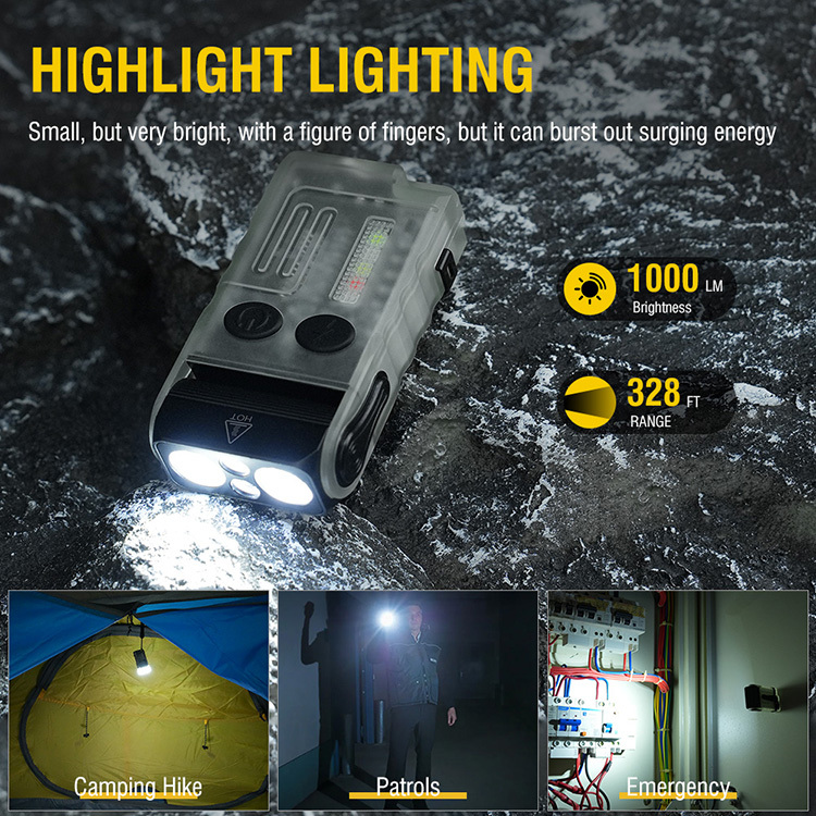 BORUiT Mini Powerful EDC Keychain Flashlight with Magnet UV Light Super ...