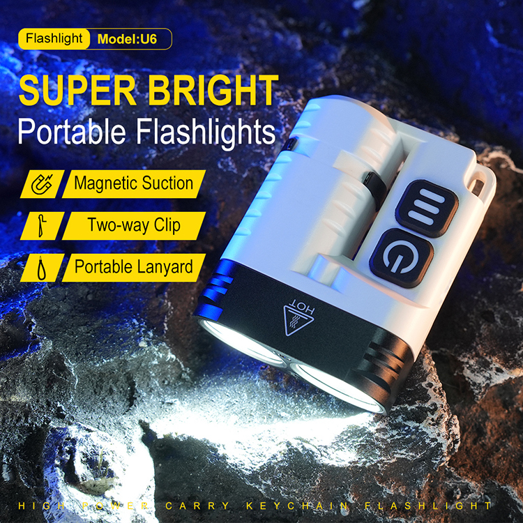 Boruit New U6 High Powered Led Flashlights Multi-Function Waterproof Rechargeable Flashlight ...