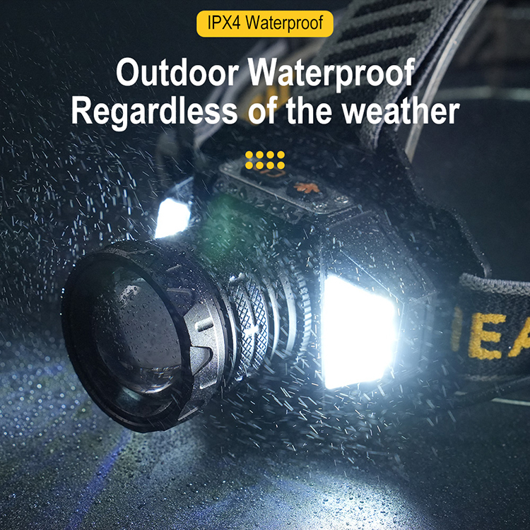 Boruit High Power Waterproof recharge headlamp LED Headlamp Zoomable ...