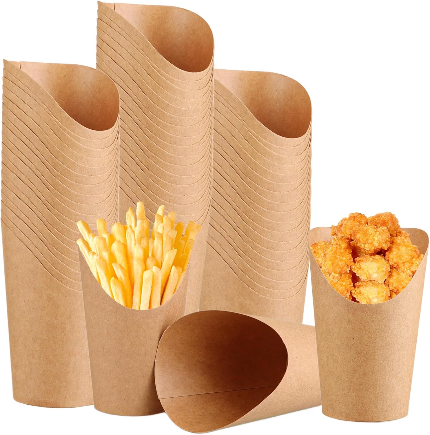 Sustainable 12oz 14oz 16oz Kraft Paper Fries Holder Cup China Factory ...