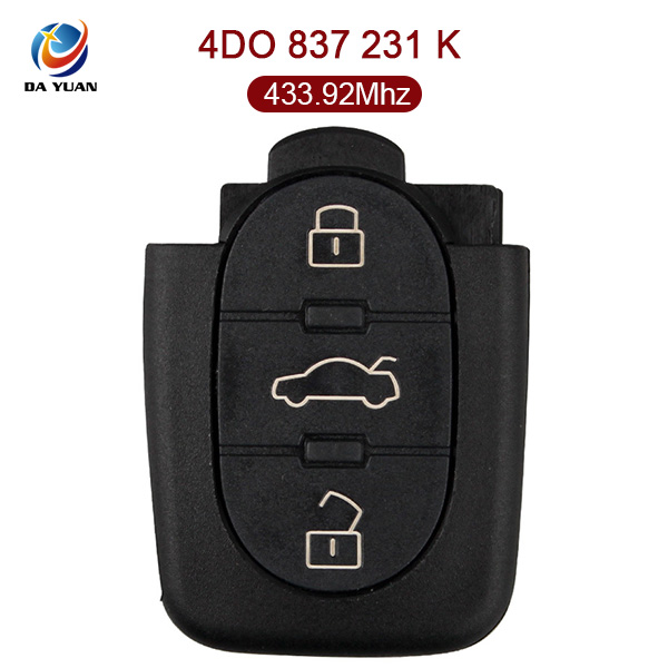 AK008002 For Audi A6 TT New 3 Button Flip Key Remote Fob 433MHZ 4D0 837 ...