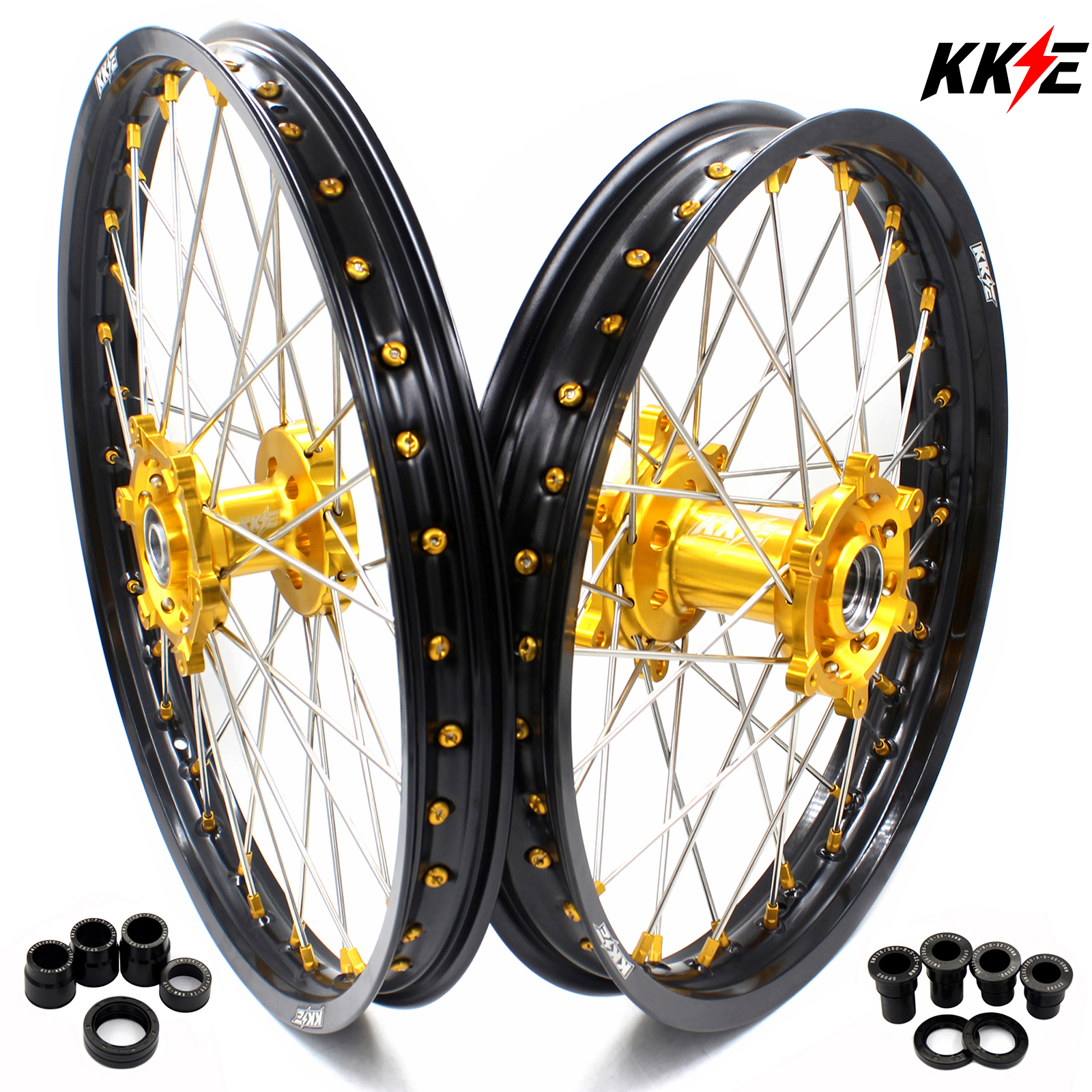 KKE 21/19 Dirt Bike MX Motorcycle Wheels Rims Set Fit SUZUKI RM125 ...