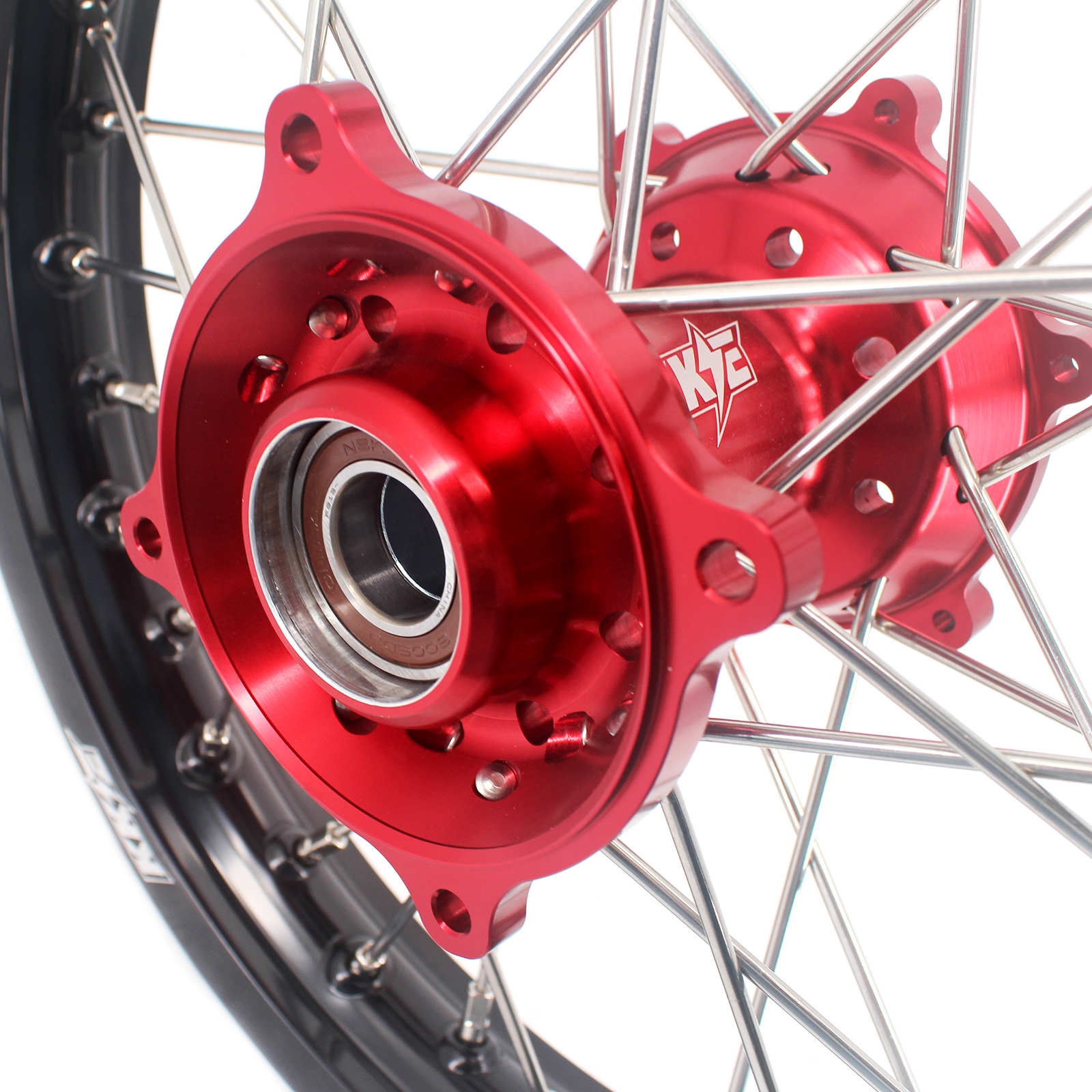 KKE 19/16 Kid's Wheel Rim Set Compatible with KTM85 SX 2021-2024 Red Hub