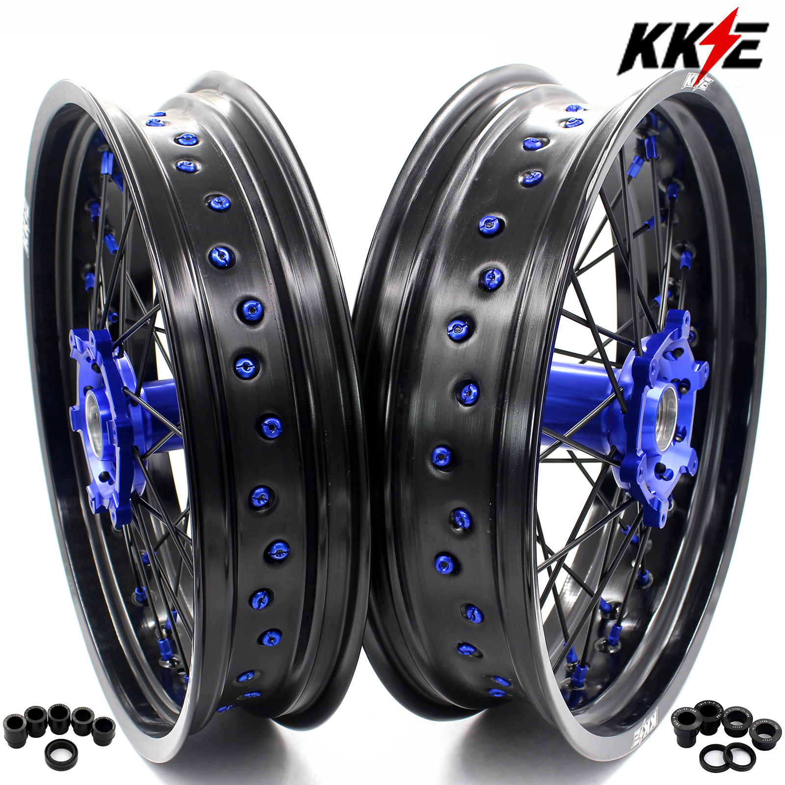KKE 3.5*17/4.25*17 Supermoto Wheels Set Fit YAMAHA YZ125/250 YZ250F ...