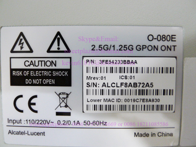 O-080E GPON ONU Original Alcatel Lucent Bell FTTH ONT with 8 ports, SC ...