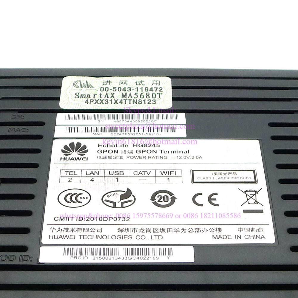 original Huawei Echolife HG8245 Gpon Terminal,wireless ONU with 4 FE ...