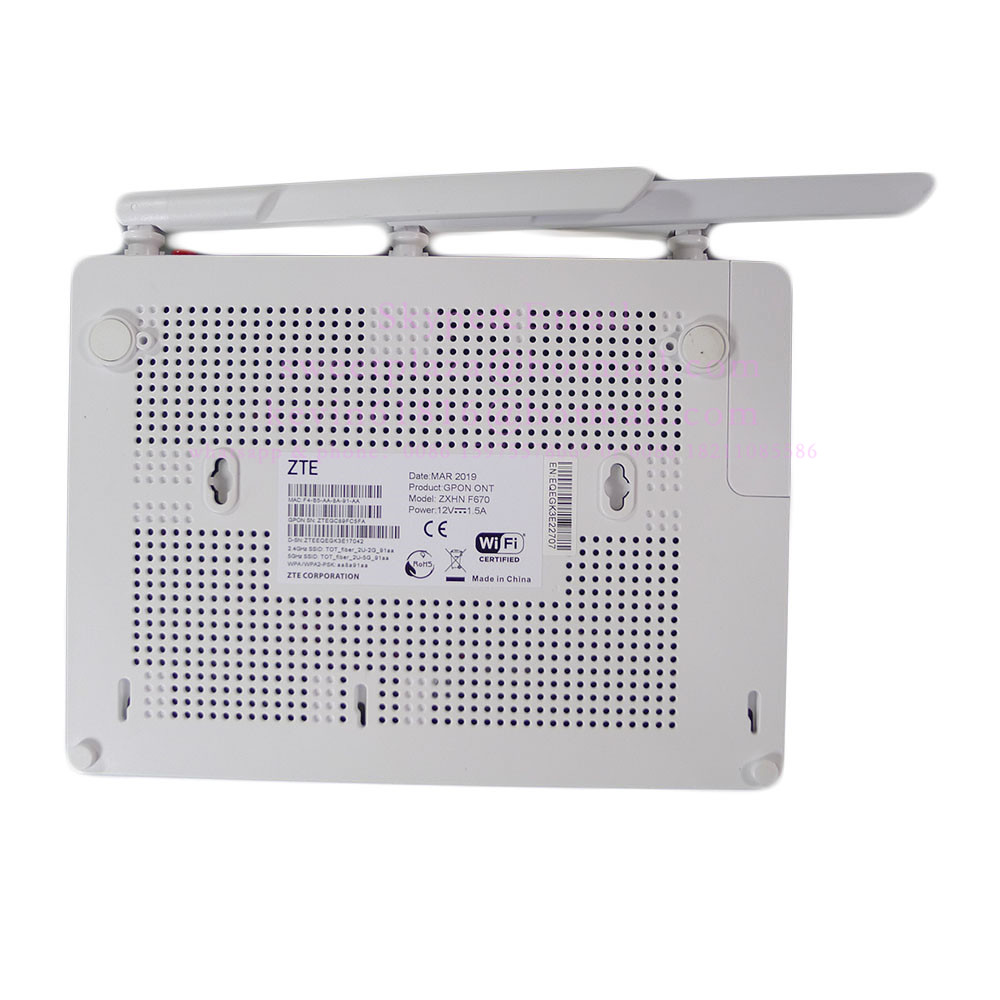 ZTE F670 GPON ONU SC/UPC Dual Band WIFI with 4GE+2POTS+1USB+wifi AC 2 ...