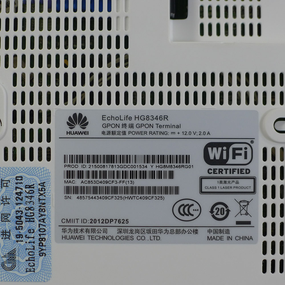 Huawei HG8346R wireless Gpon Terminal ONU 4 Ethernet and 2 voice ports ...