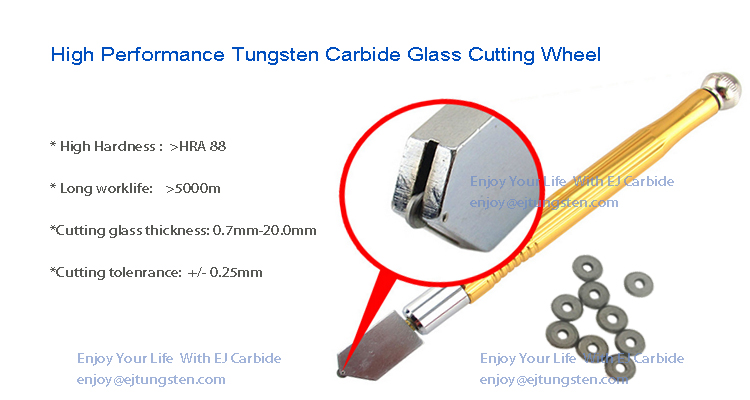 tungsten carbide round cutter for cutting glass