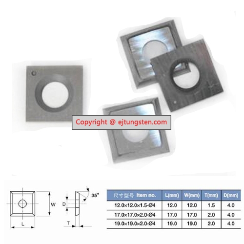 Tungsten carbide cutting insert for wood cutting