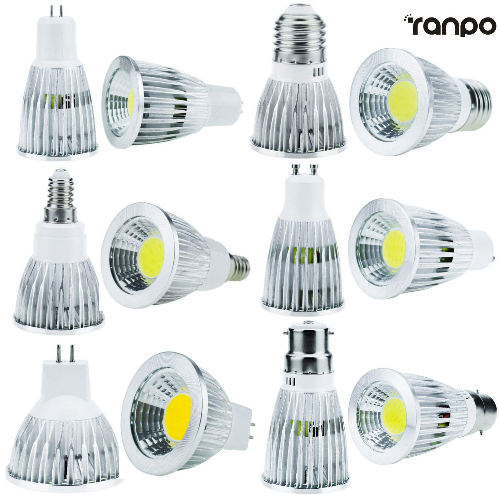 Dimmable DC 12V LED Spot Lights Bulb MR16 GU10 E27 E14 GU5.3 B22 6W 9W ...