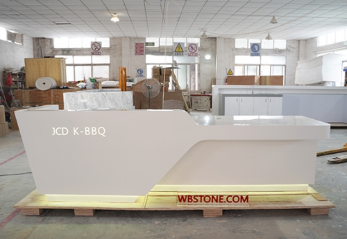 Special curved white reception counter