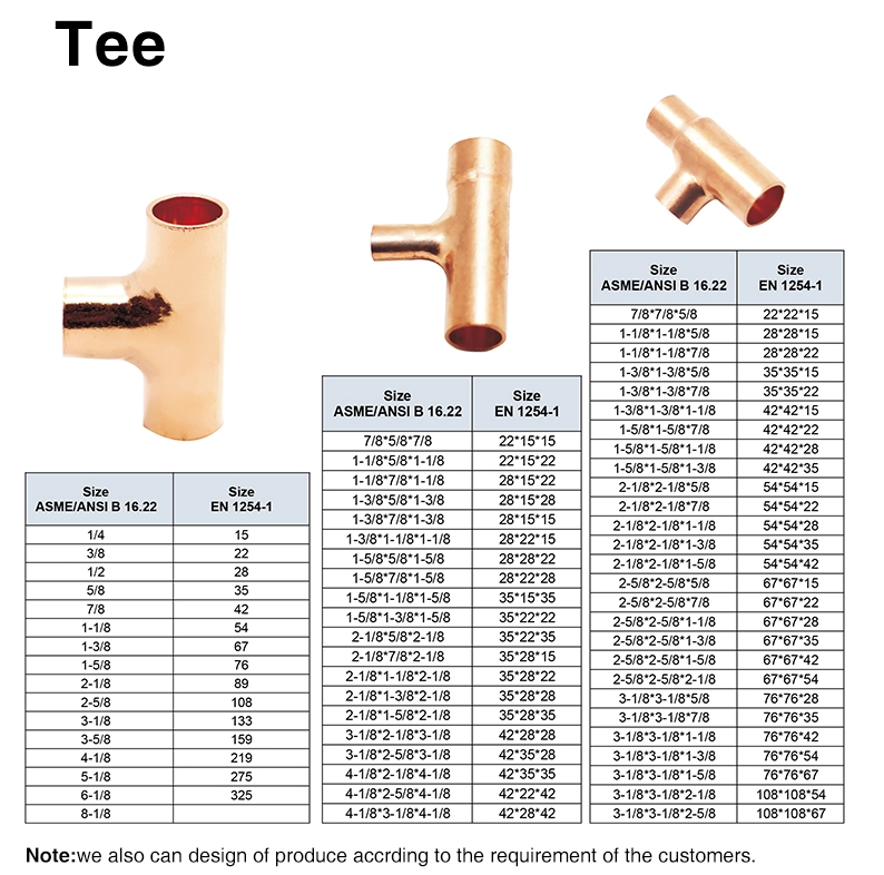 widely use reducing tee copper ferrule fitting 3 way copper elbow ...