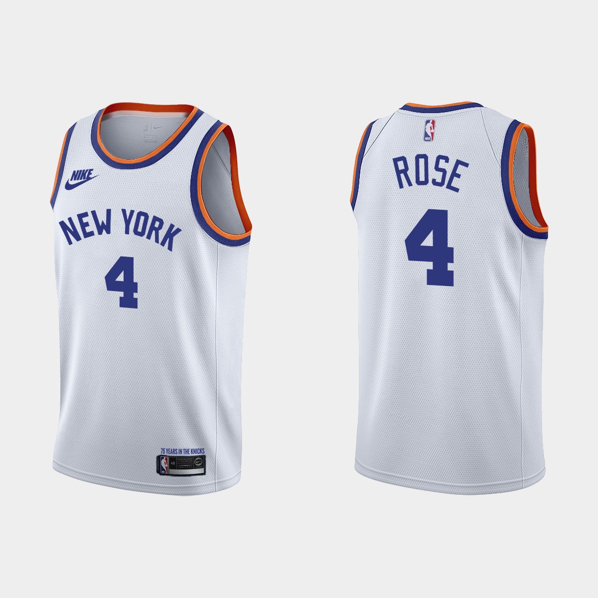 75th New York Knickerbockers Knicks NBA basketball adult Hot press White
