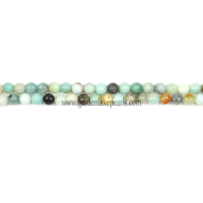 Mix-color Amazonite Faceted Rounds,4-12mm , Approx 38cm/strand