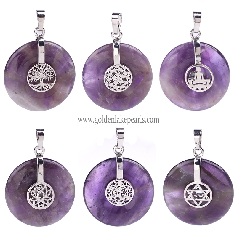 Amethyst Coin Pendants