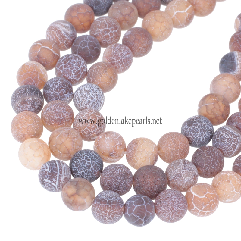 Brown Cracked Agate Plain Rounds