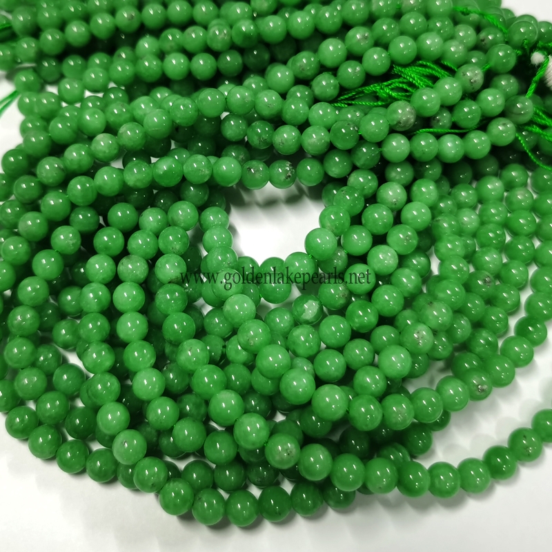Natural Dark Green Angelite Plain Rounds