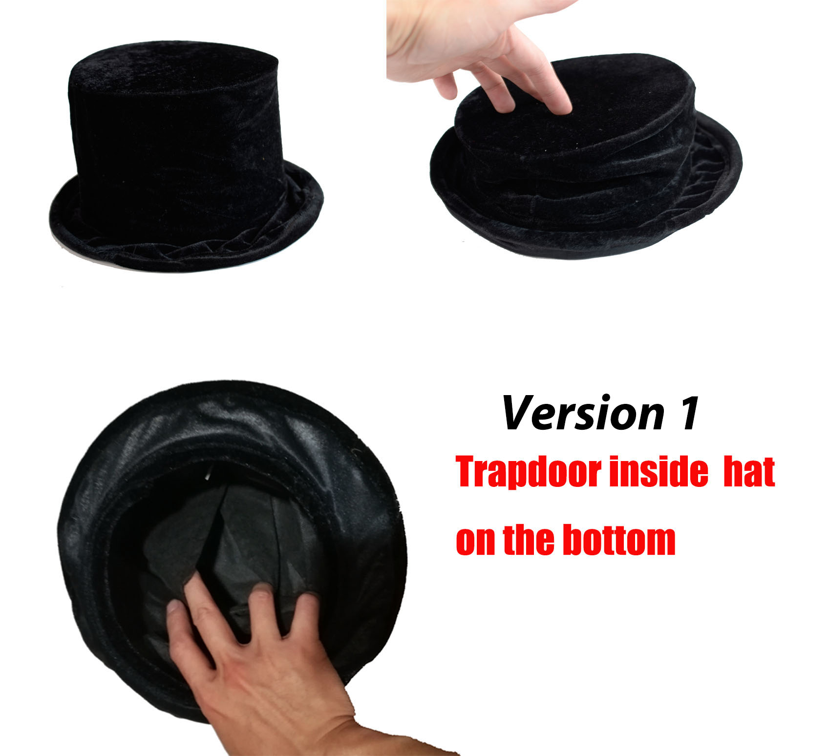 Top Hat (shrinkable;with trapdoor inside on the bottom),Stage Magic