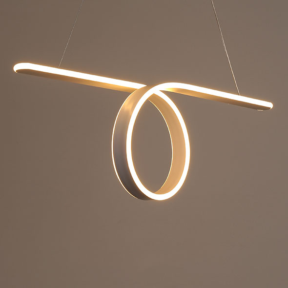 Single Circular Curve LED Hanging Chandelier Pendant in Modern Style,